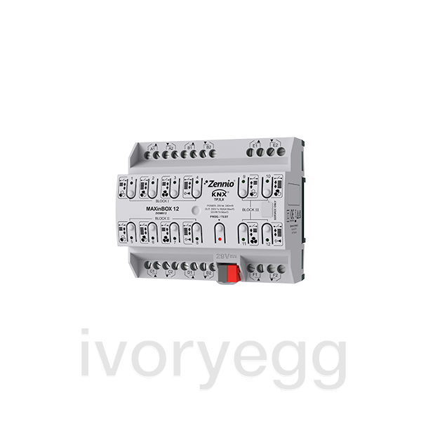 MAXinBOX 12. KNX Multifunction actuator with KNX Secure - 12 outputs 16 A by ZENNIO - Ivory Egg