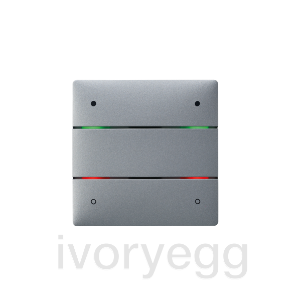 KNX 4 buttons with temperature and LED, silver by THEBEN - Ivory Egg