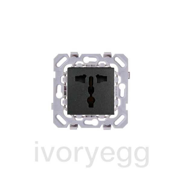 Universal socket outlet - multistandard - 250V 13A black by BASALTE ...