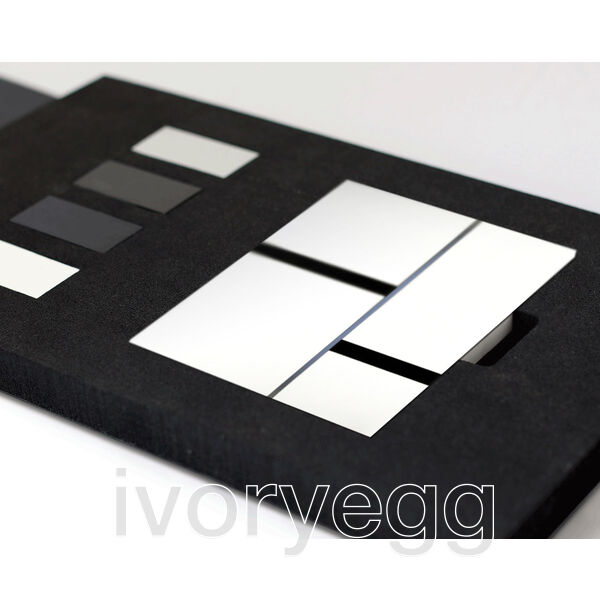 Sample box Fibonacci - aluminium - quad satin white by BASALTE - Ivory Egg