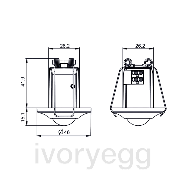 thePiccola P360 KNX Presence detector (PIR) for false ceilings indoor ...